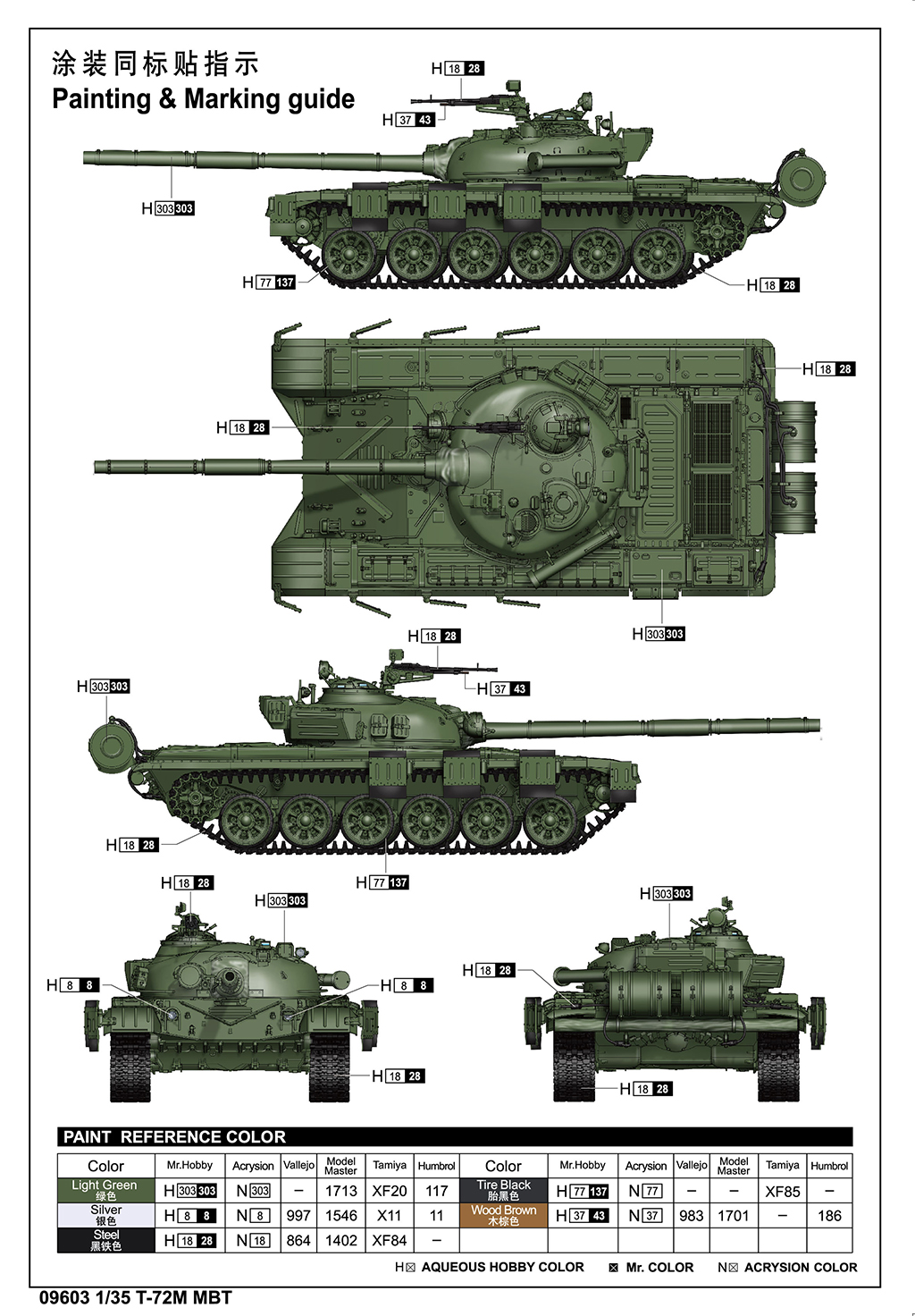 T 72M MBT 09603 1 35 Series TRUMPETER china 